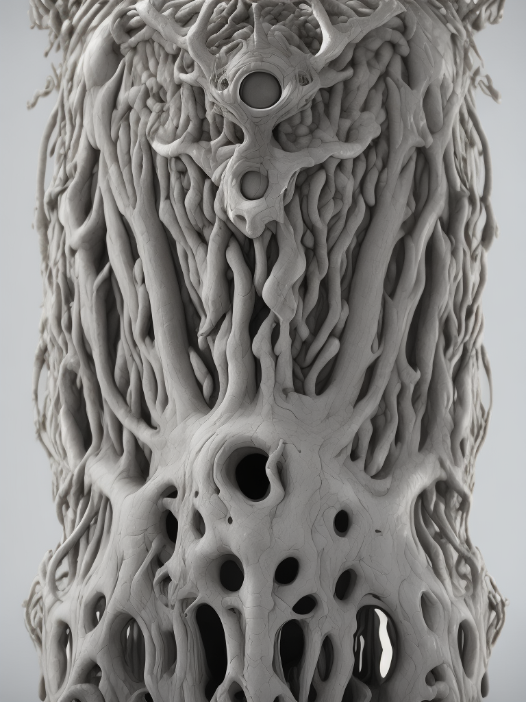 Lumenor AI Image Generation - black color biomorphic topologies