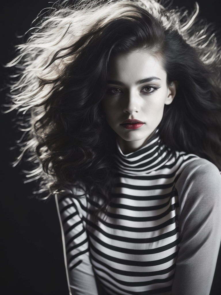 Lumenor AI Image Generation - pale skinned girl model wearing black and ...