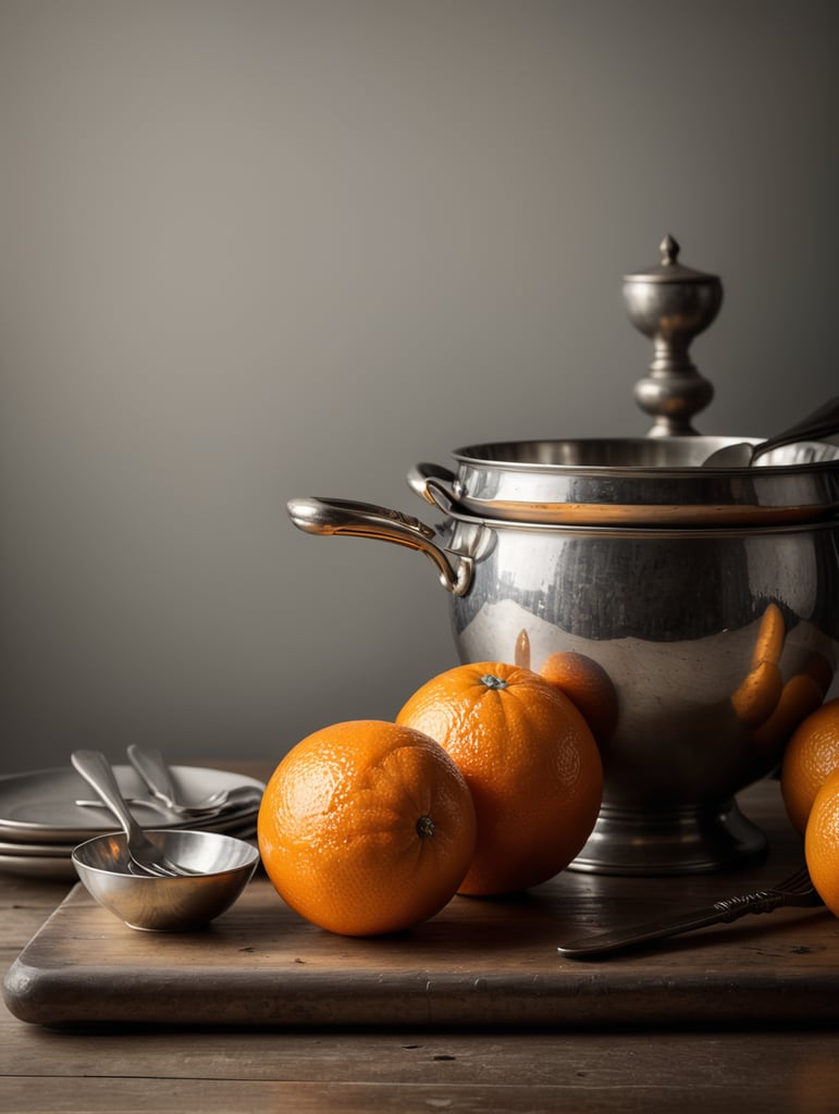 Premium Free ai Images | create hyper realistic still life with oranges ...