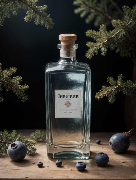 Premium Free ai Images | professional photography of square gin bottle ...