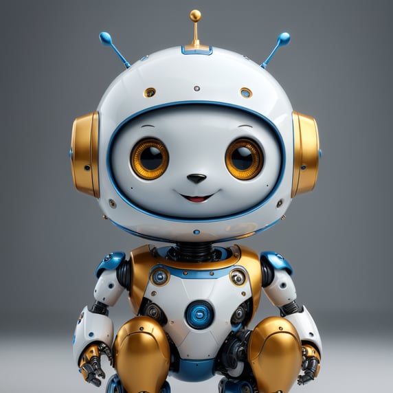 Premium Free ai Images | friendly blue cute chat bot for web page white ...