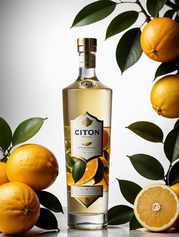 Premium Free ai Images | packaging and branding for citron vodka brand ...