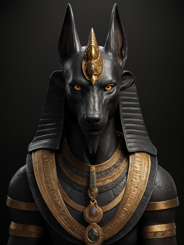 Premium Free ai Images | egyptian god anubis portrait hyper realistic ...