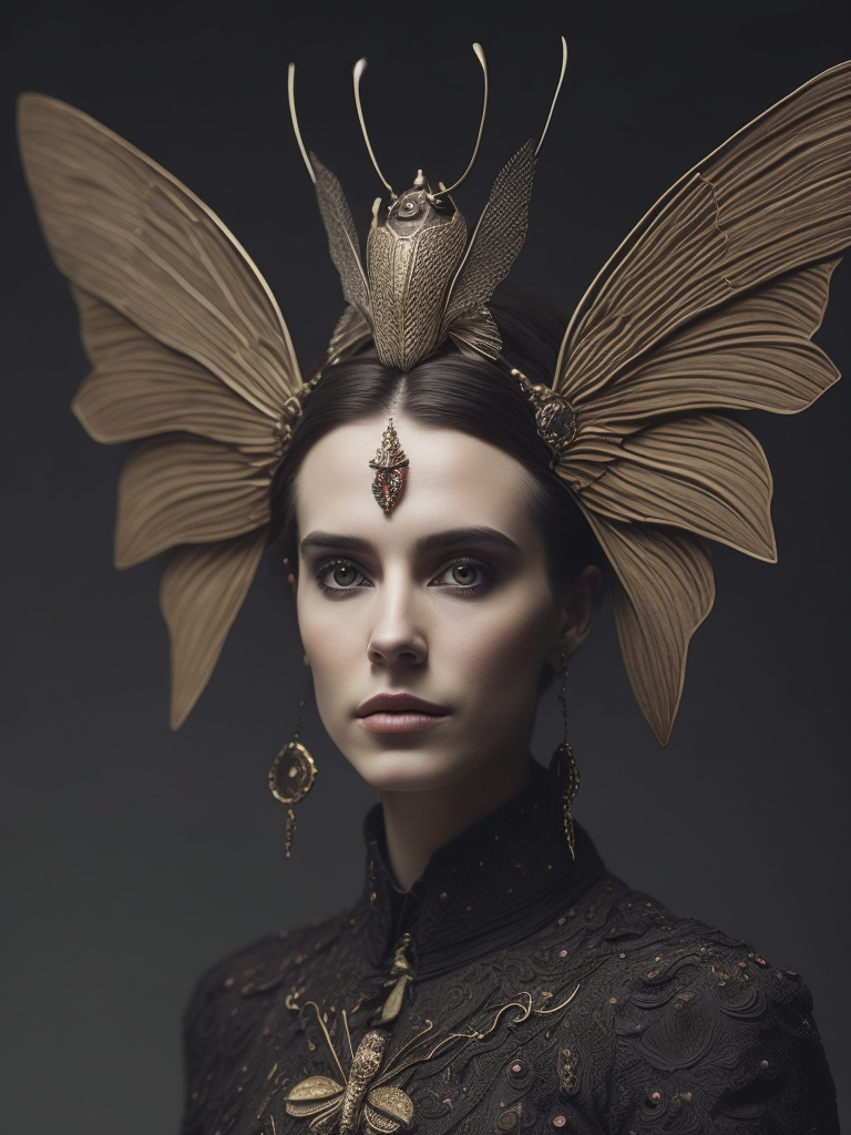 Lumenor AI Image Generation - moth queen by rene magritte leonora ...