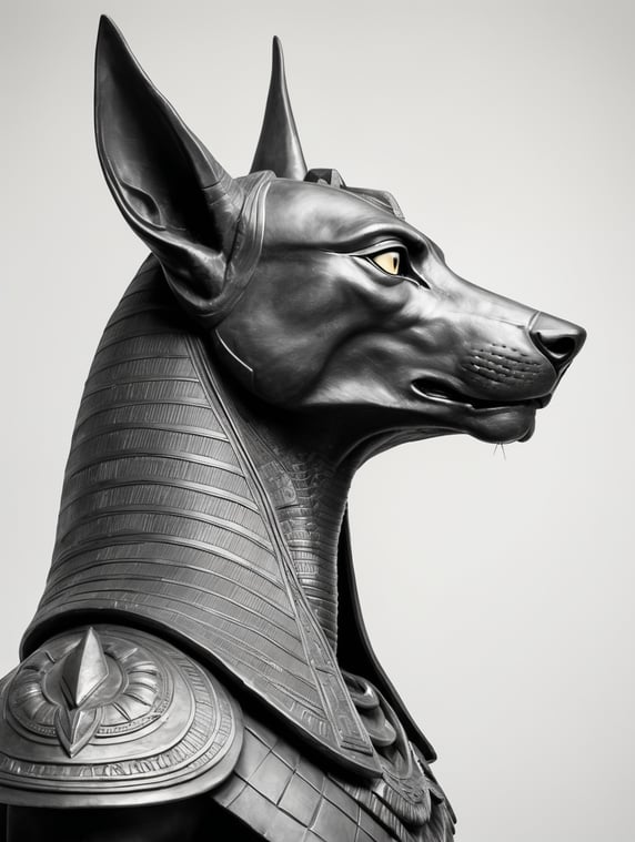 Premium Free ai Images | anubis statue side view long nose upper body ...
