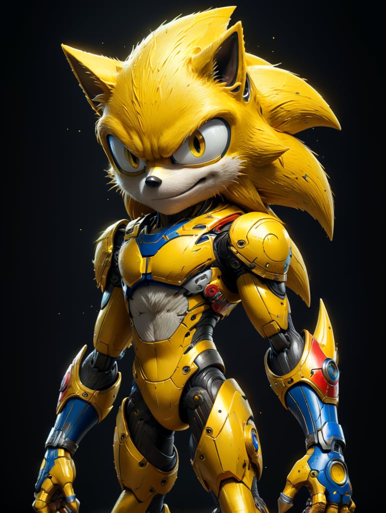 Premium Free ai Images | yellow sonic super full body character high ...