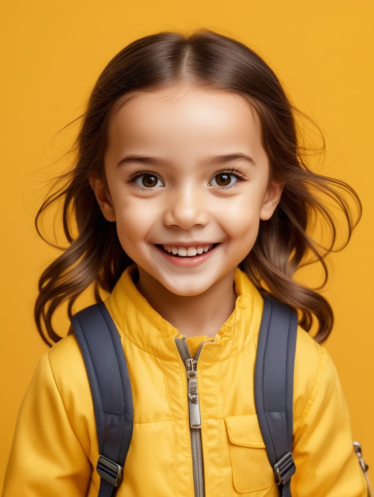 Premium Free ai Images | photo happy little girl going to travel cute ...