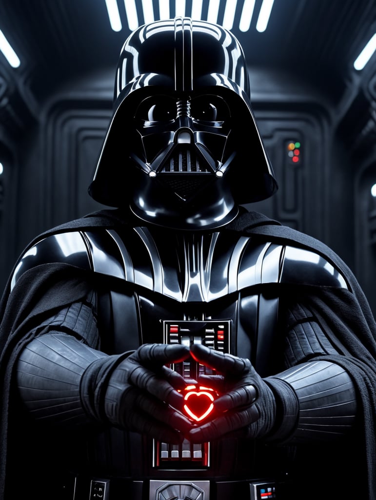 Premium Free ai Images | darth vader making hand heart gesture using ...