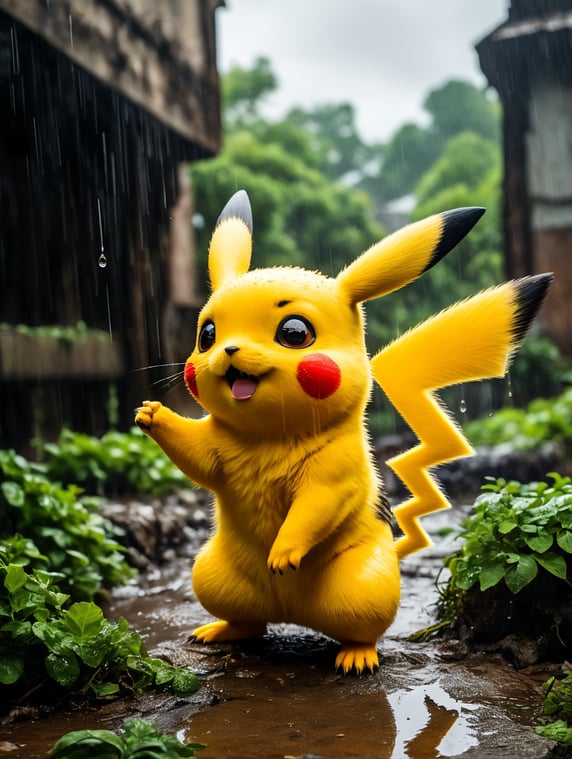 Premium Free ai Images | imagine pikachu the beloved pokemon joyfully ...