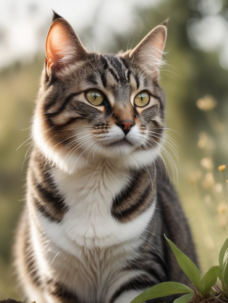 Premium Free ai Images | hyper realistic photo of cat in nature with ...