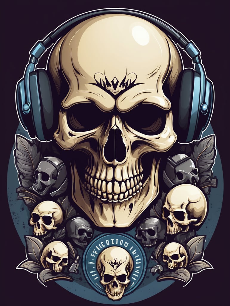 Premium Free ai Images | skull detailed esports gaming logo vector image