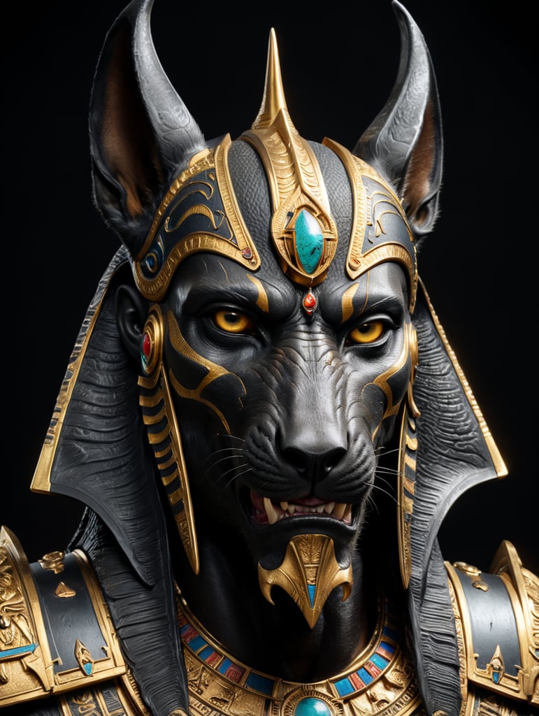 Premium Free ai Images | egyptian god anubis portrait hyper realistic ...