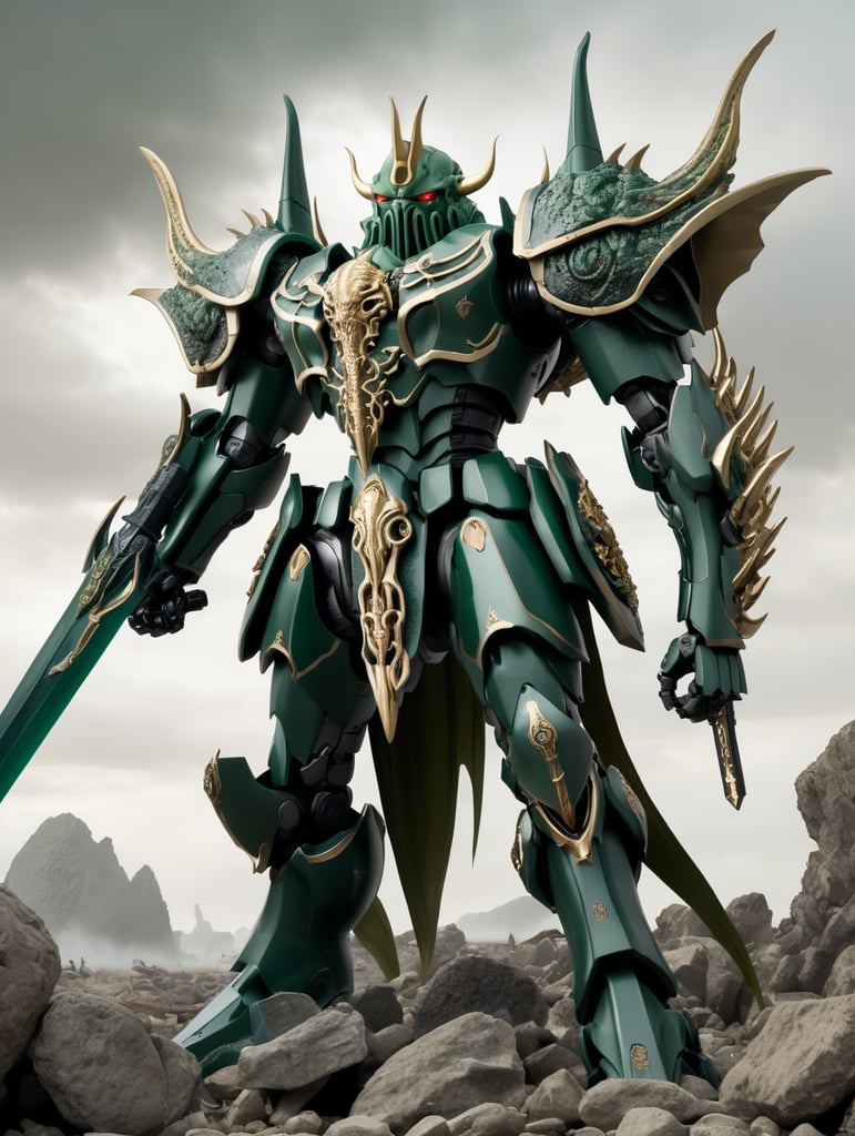 Premium Free ai Images | cthulhu gundam with tentacle wings and saber ...