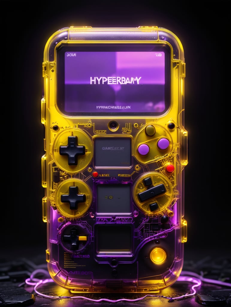 Premium Free ai Images | render retro tiny cute yellow game boy ...