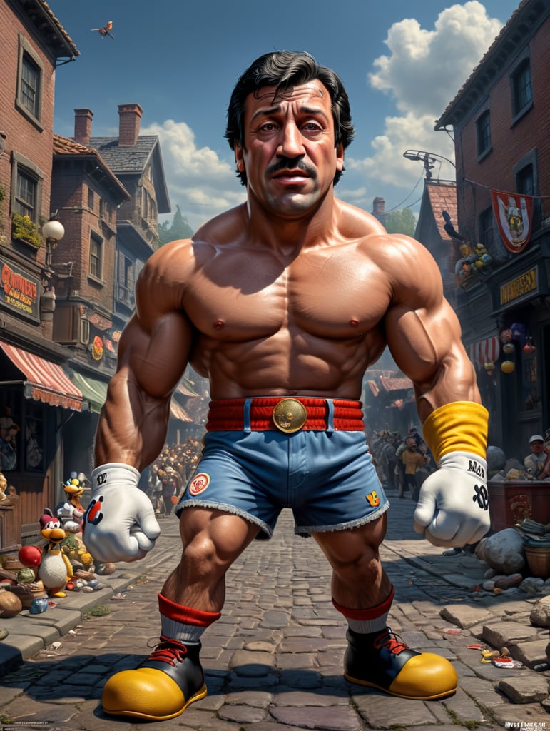 Premium Free ai Images | rocky balboa as cartoon character such as ...