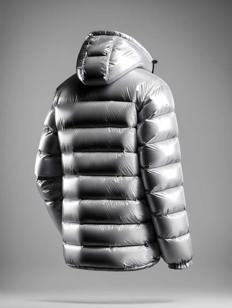 Premium Free ai Images | inflatable white minimalist mans puffer jacket ...