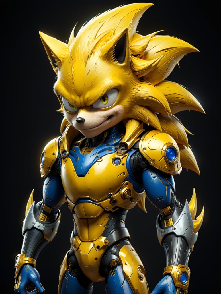 Premium Free ai Images | yellow sonic super full body character high ...