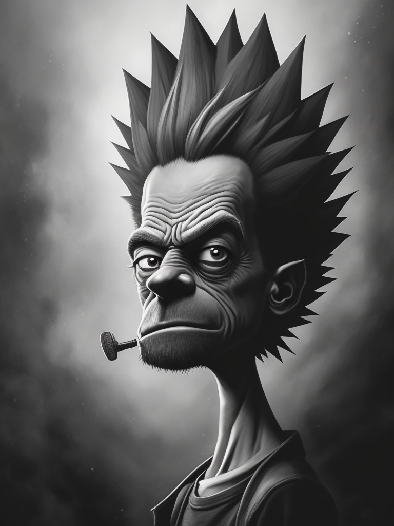 Lumenor AI Image Generation - bart simpson illustrated by stephen gammell