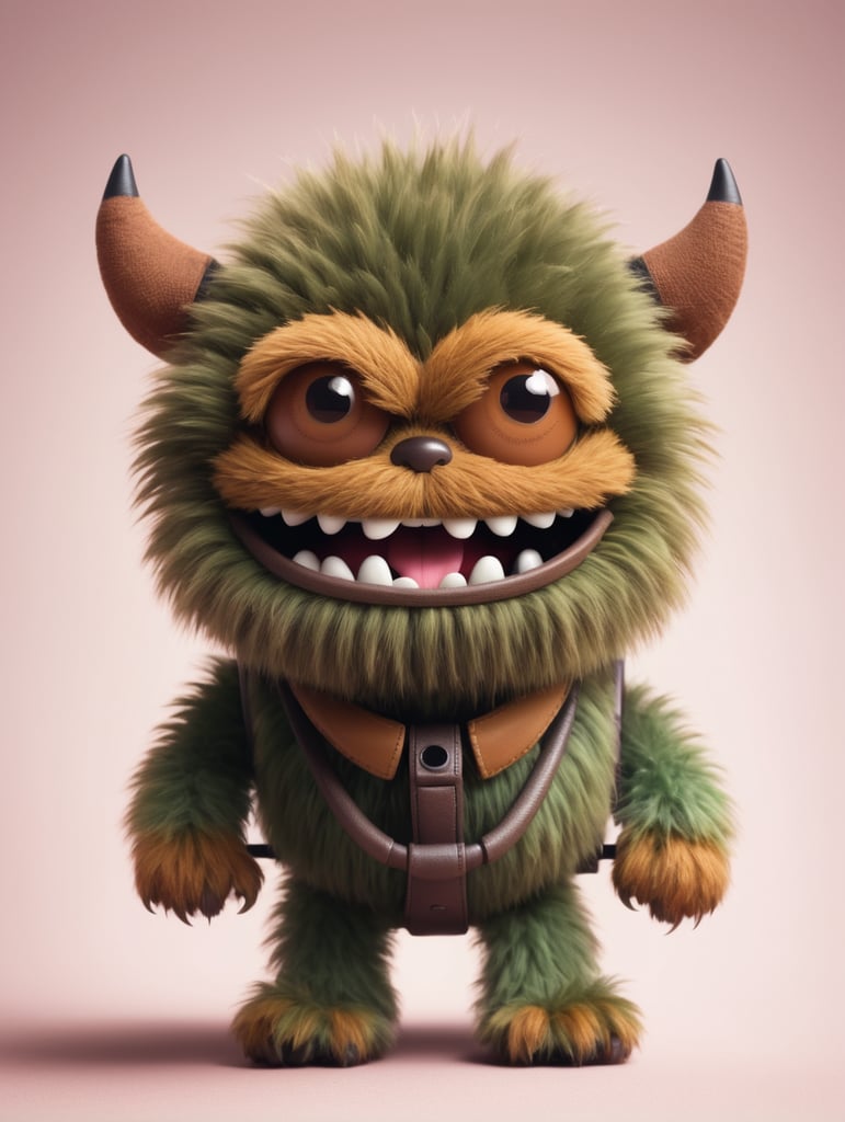 Premium Free ai Images | cute brown furry monster driving buggy vibrant ...