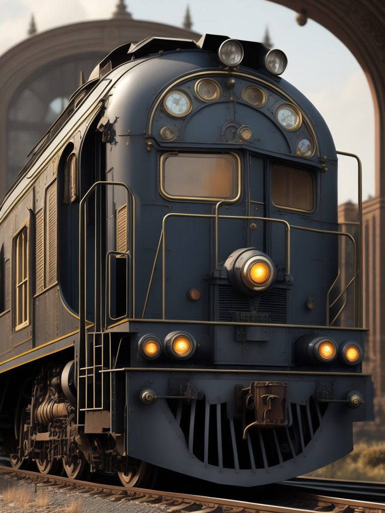 Lumenor AI Image Generation - train locomotive on wheels art deco art ...
