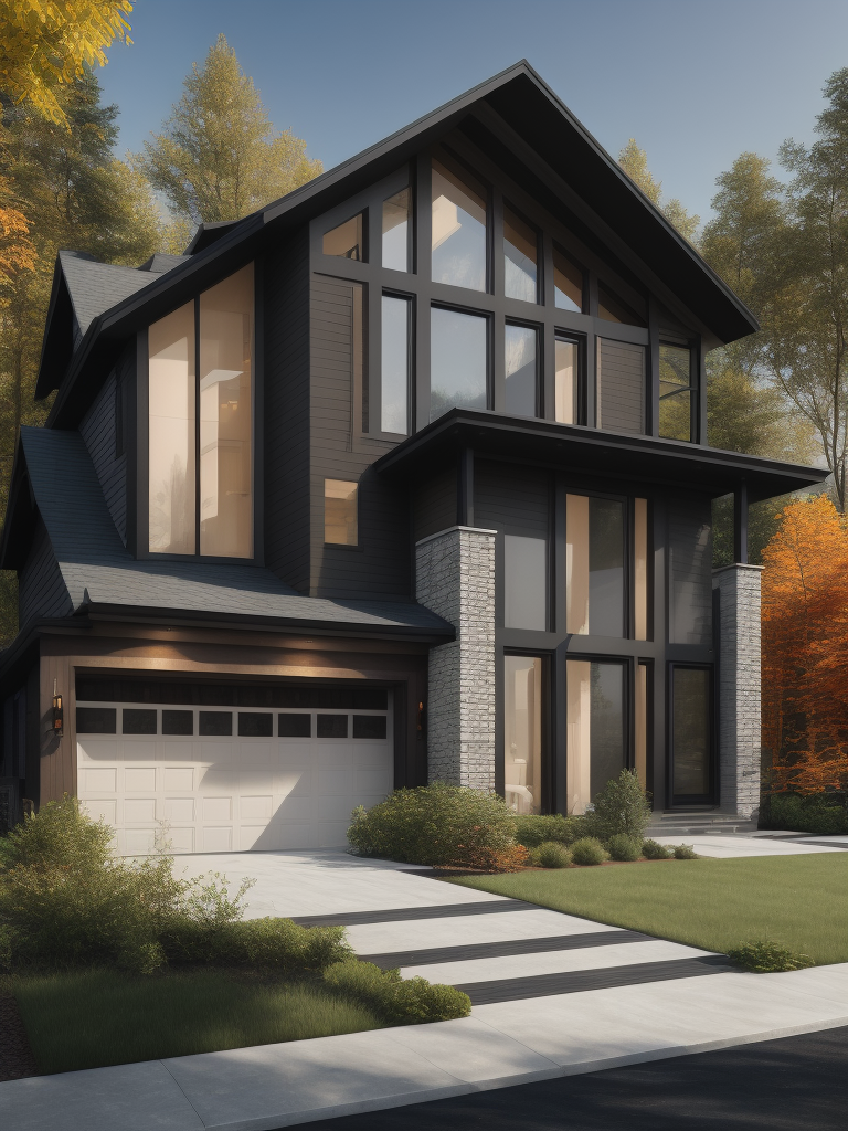 Lumenor AI Image Generation - abstract painting of large modern house ...