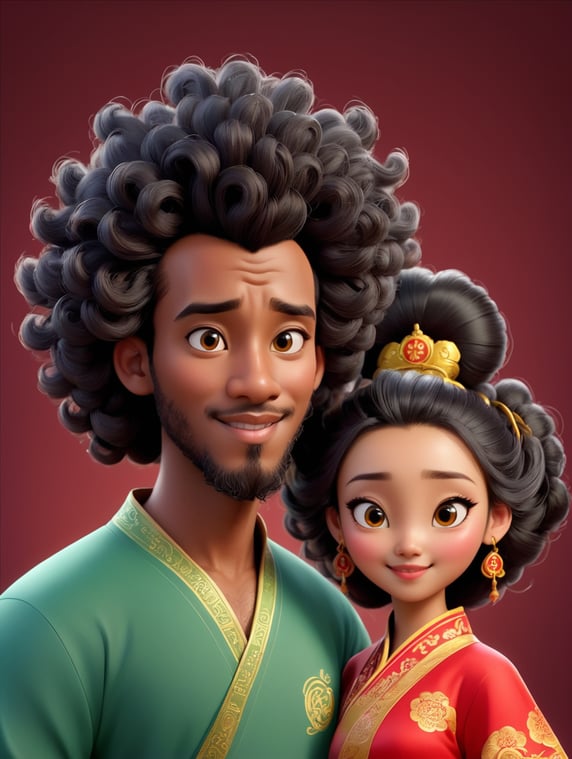 Premium Free ai Images | disney somali man with curls with disney ...