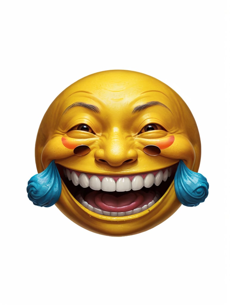 Premium Free ai Images | extreme happiness chinese laughter emoji as human