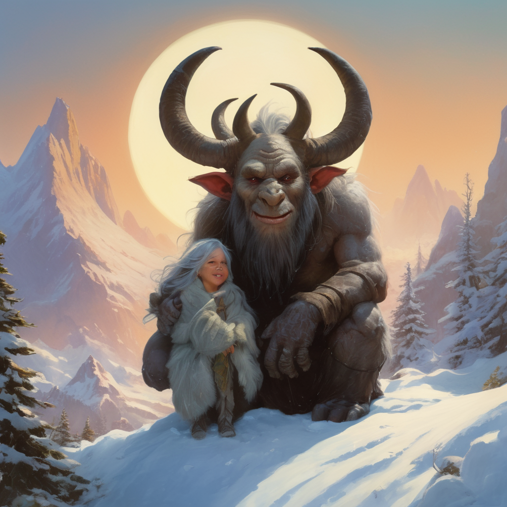 Premium Free ai Images | troll and mum hug the woman is dressed in ...