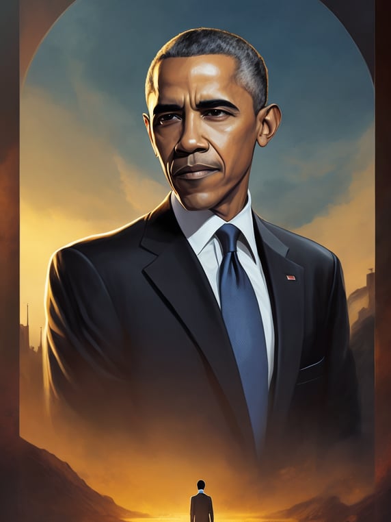 Premium Free ai Images | barack obama hero portrait illustration ...