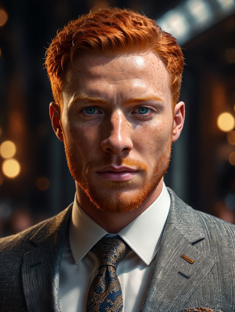 Premium Free ai Images | beautiful ginger man with freckles wearing ...