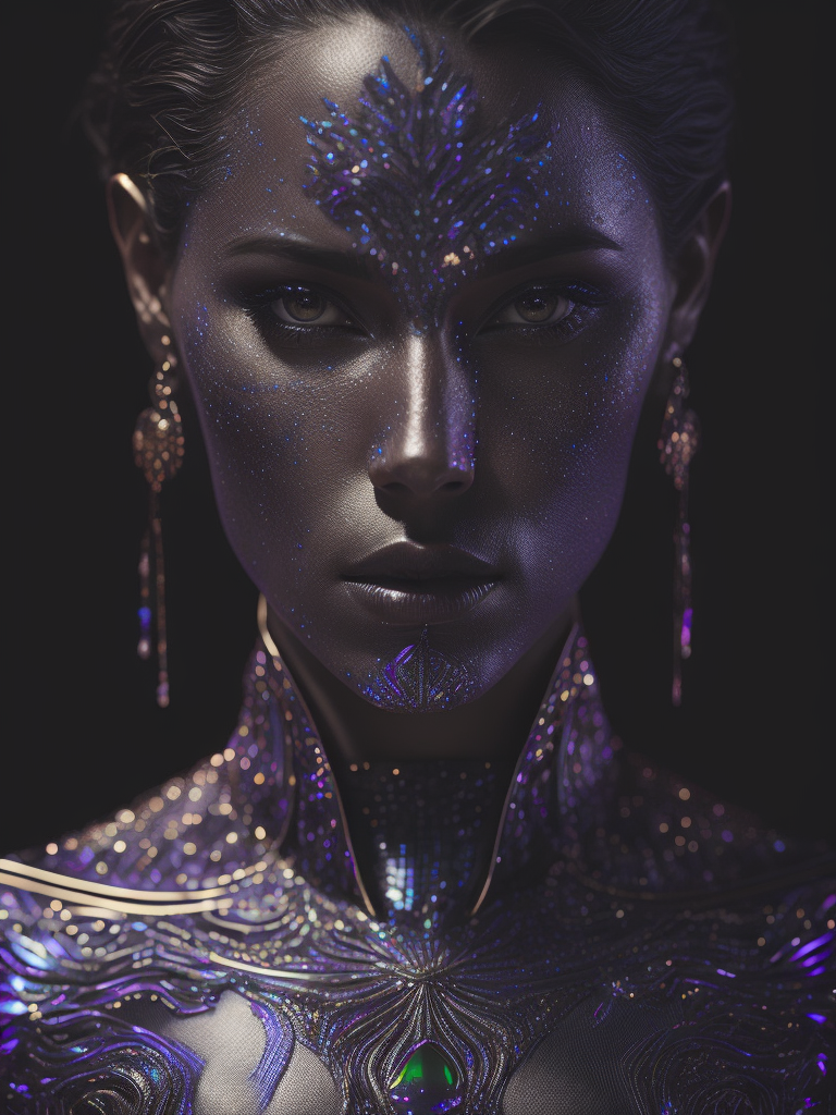 Lumenor AI Image Generation - mesmerizing holographic face materials ...