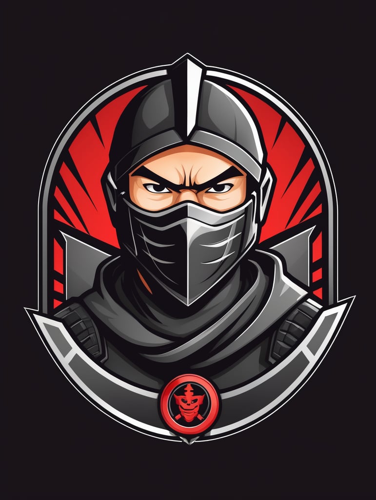 Premium Free ai Images | ninja warrior mascot logo black background ...
