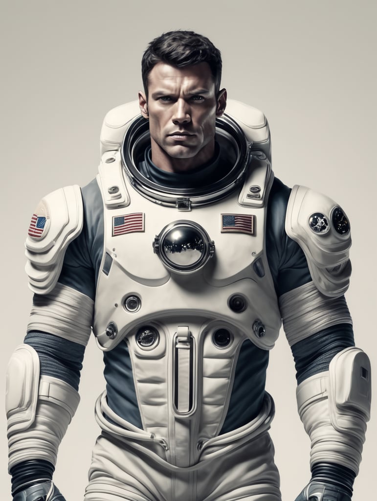 Premium Free ai Images | muscular male astronaut