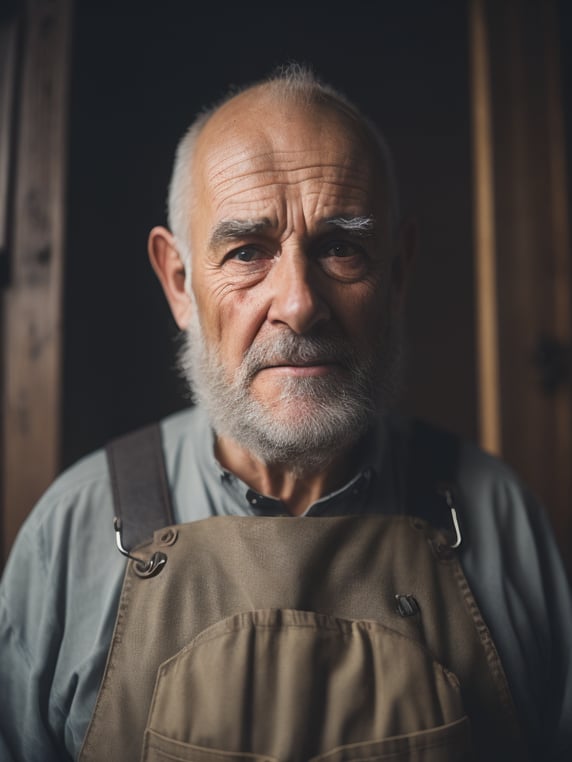 Premium Free ai Images | swarm beekeeper old scary man dungarees spooky ...