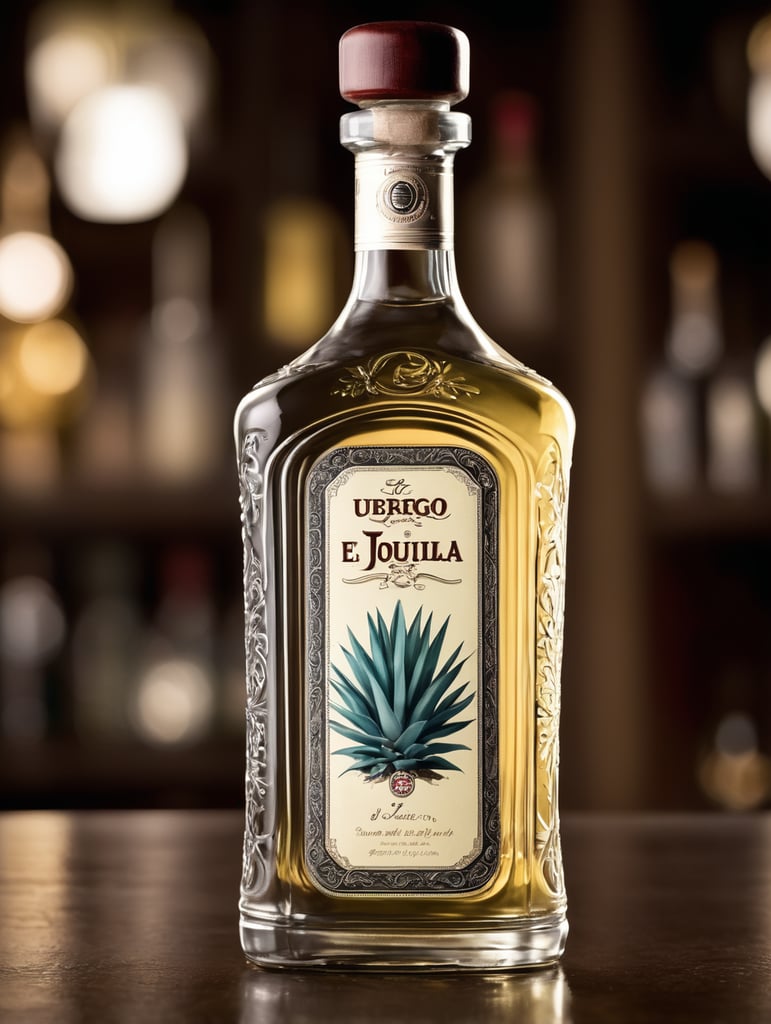 Premium Free ai Images | an upscale bottle of tequila called el jugo ...