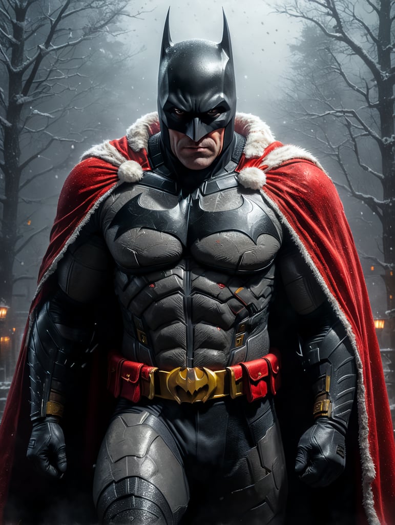 Premium Free ai Images | batman dressed as santa with in the fog
