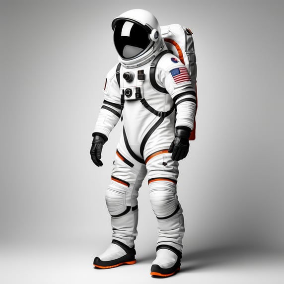 Premium Free ai Images | space suit on white background with sharp edge ...