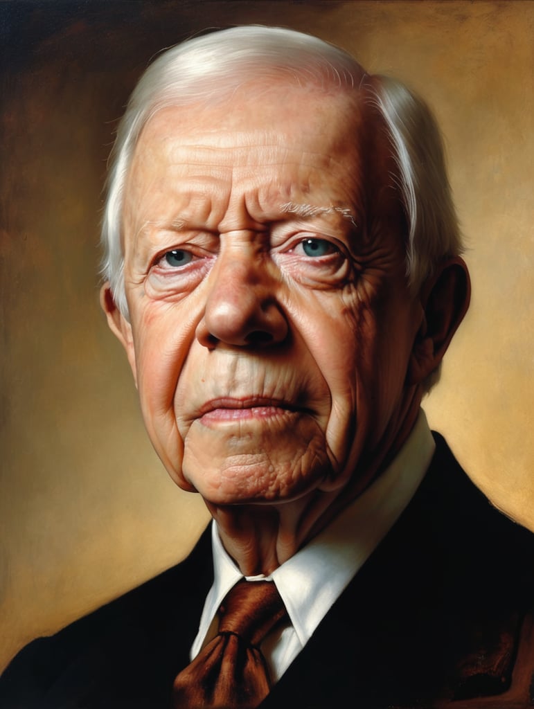 Premium Free ai Images | portrait of jimmy carter by rembrandt ...