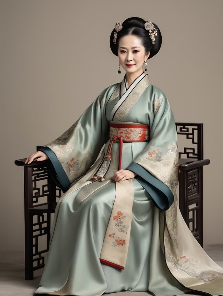 Premium Free ai Images | chinese middle aged women classical ming ...