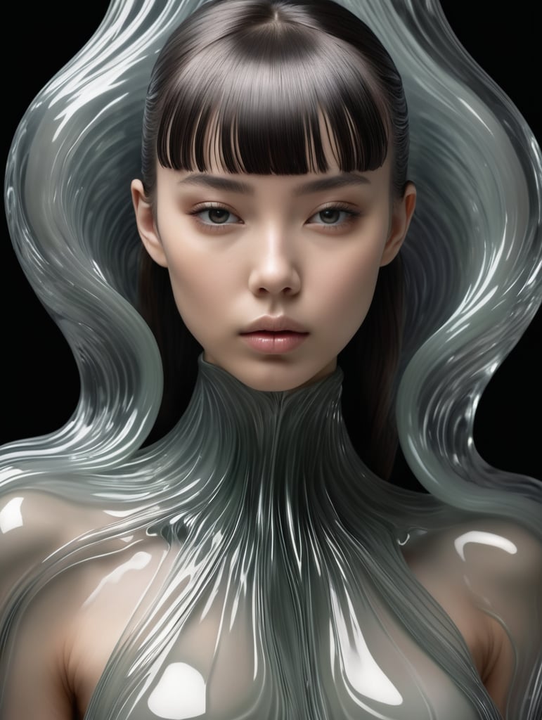 Premium Free ai Images | translucent slime girl image in the style of ...