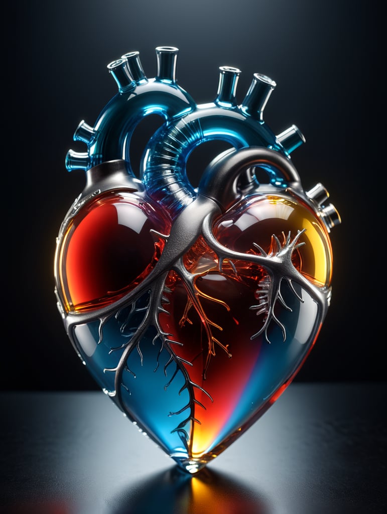 Premium Free ai Images | glass heart in simplified form with plastic ...