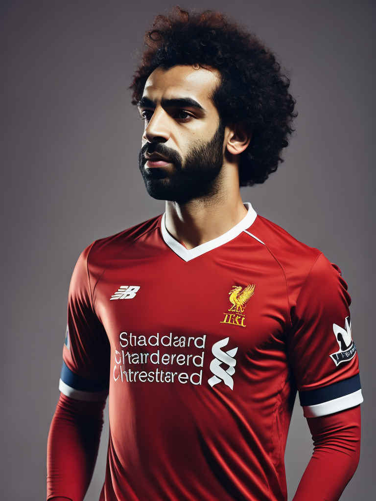 Lumenor AI Image Generation - mohamed salah portrait in red liverpool ...