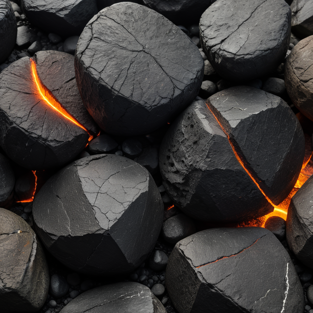 Premium Free ai Images | rendered lava cracked black rock texture realistic