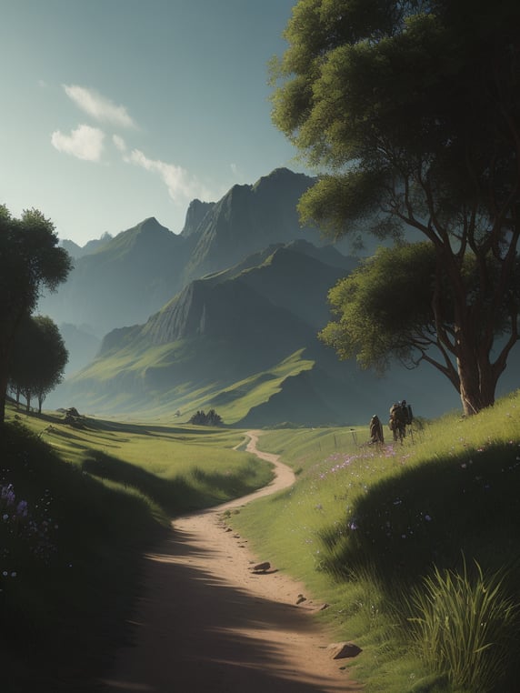 Premium Free ai Images | beautiful fantasy landscape with dirt road ...