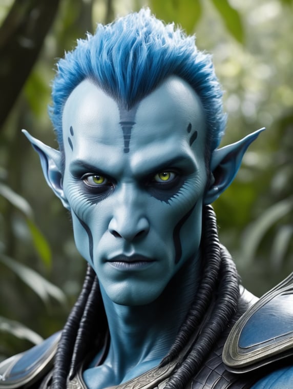 Premium Free ai Images | navi male alien organism noseless face ...