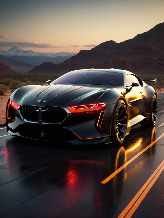 Premium Free ai Images | unique coupe car design with futuristic lines