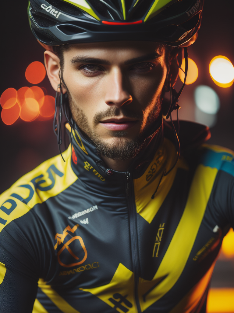 Premium Free ai Images | portrait of cyclist bright and saturated ...