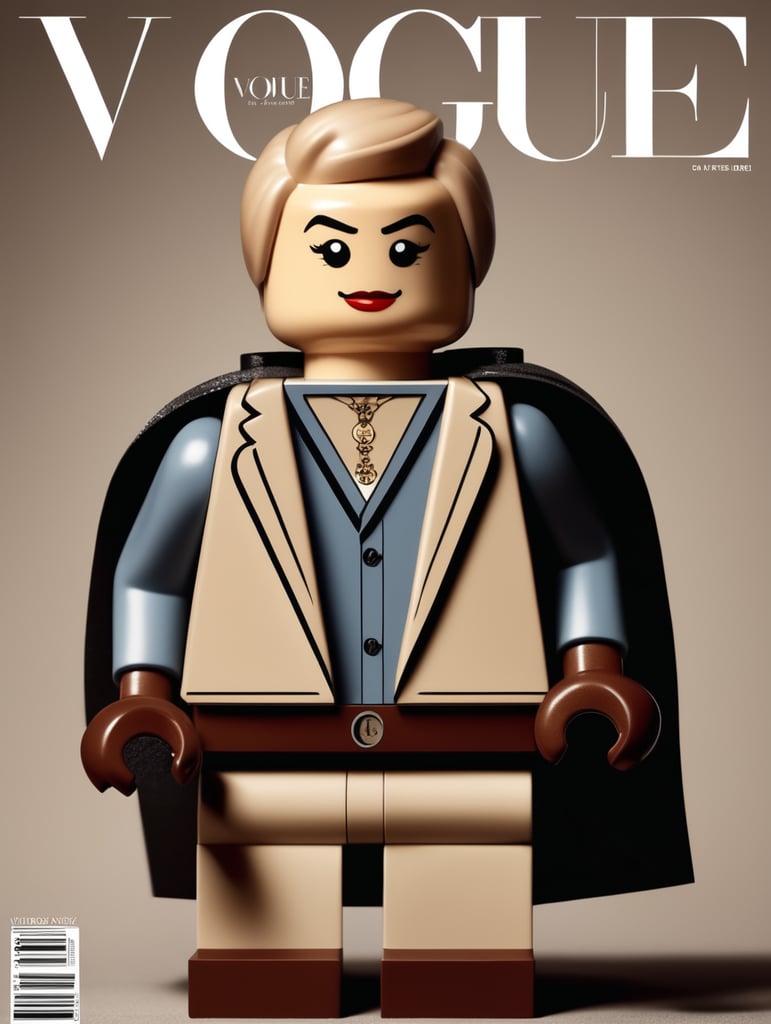Premium Free ai Images | lego character on the cover of vogue