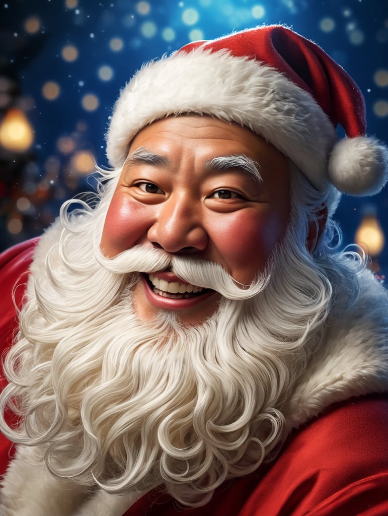 Premium Free ai Images | portrait of japanese fat santa claus smiling ...