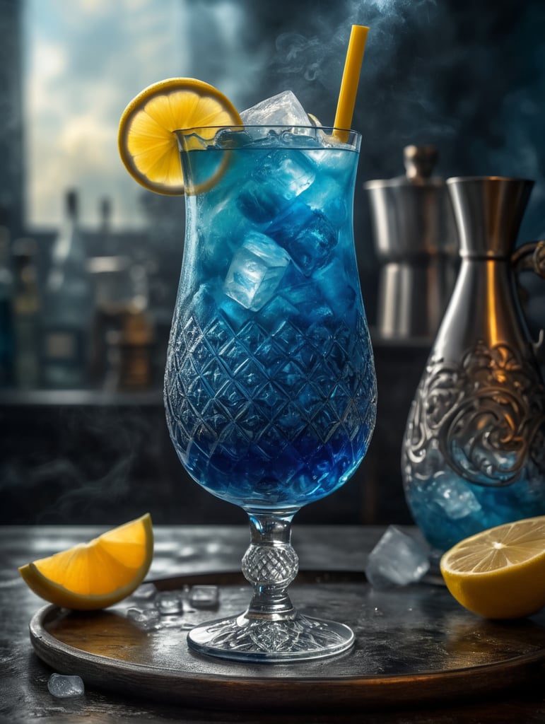Premium Free ai Images | cocktail blue mist